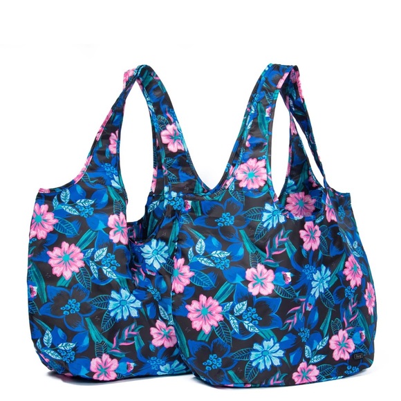 lug | Bags | Nwt Lug Eco Shopper 2pc Tote Bags In Resort Black | Poshmark